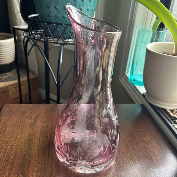 Roscher | Dining | Rare Mcm Roscher Co From Romania Etched Glass ...